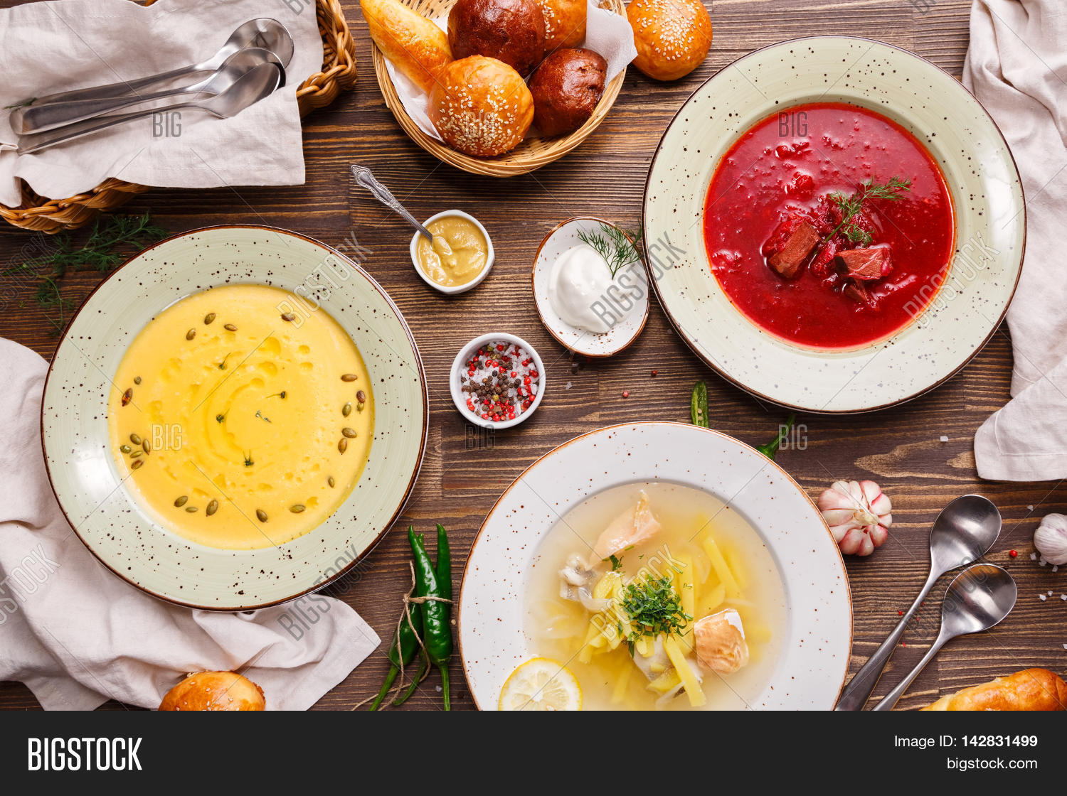Assorted Soups On Image & Photo (Free Trial) | Bigstock