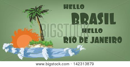 Hello Brasil Card Vector & Photo (Free Trial) | Bigstock