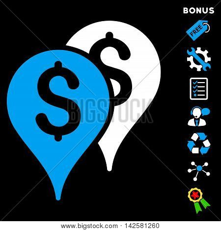 Bank Map Markers Icon Vector & Photo (Free Trial) | Bigstock