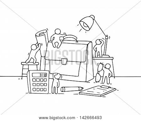 Sketch Working Little Vector & Photo (Free Trial) | Bigstock