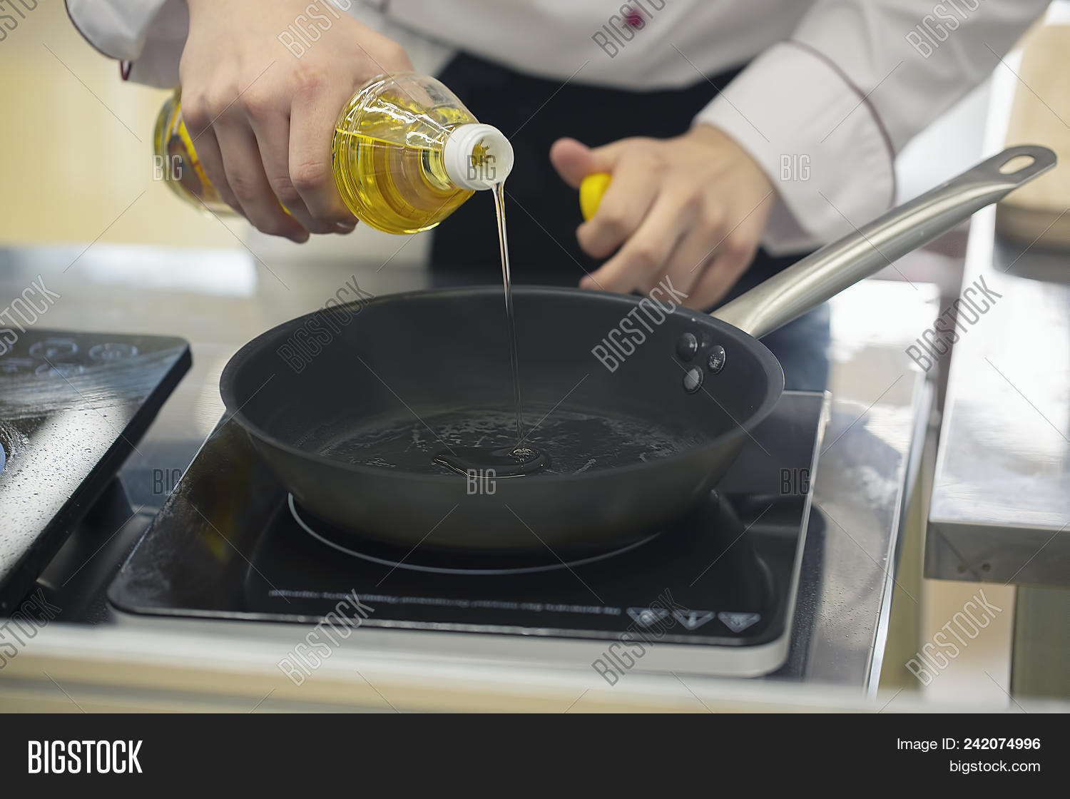 Chef Pouring Oil Image & Photo (Free Trial) | Bigstock