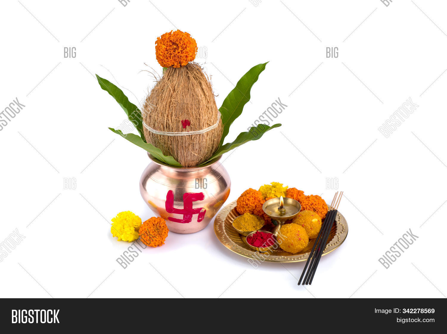 Copper Kalash Coconut Image & Photo (Free Trial) | Bigstock