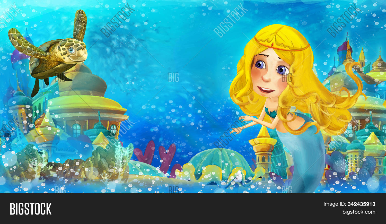 Cartoon Ocean Mermaid Image & Photo (Free Trial) | Bigstock