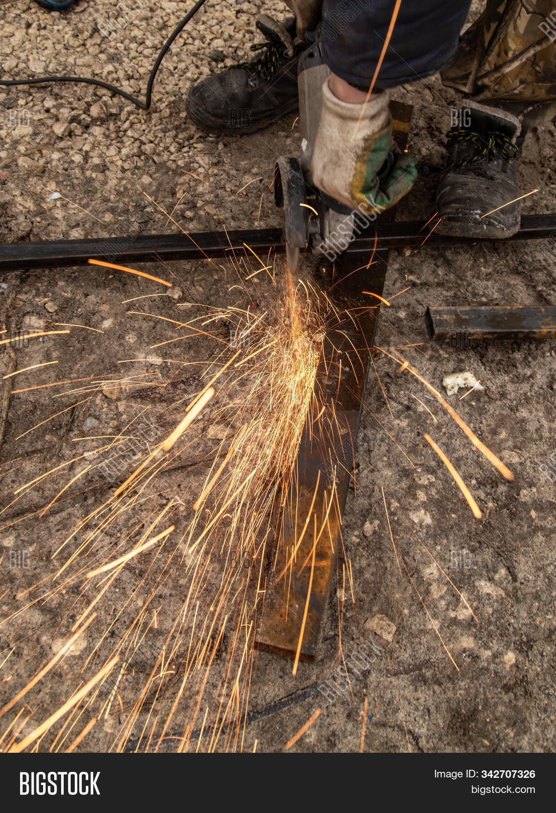 Sparks Sawing Metal Image & Photo (Free Trial) | Bigstock