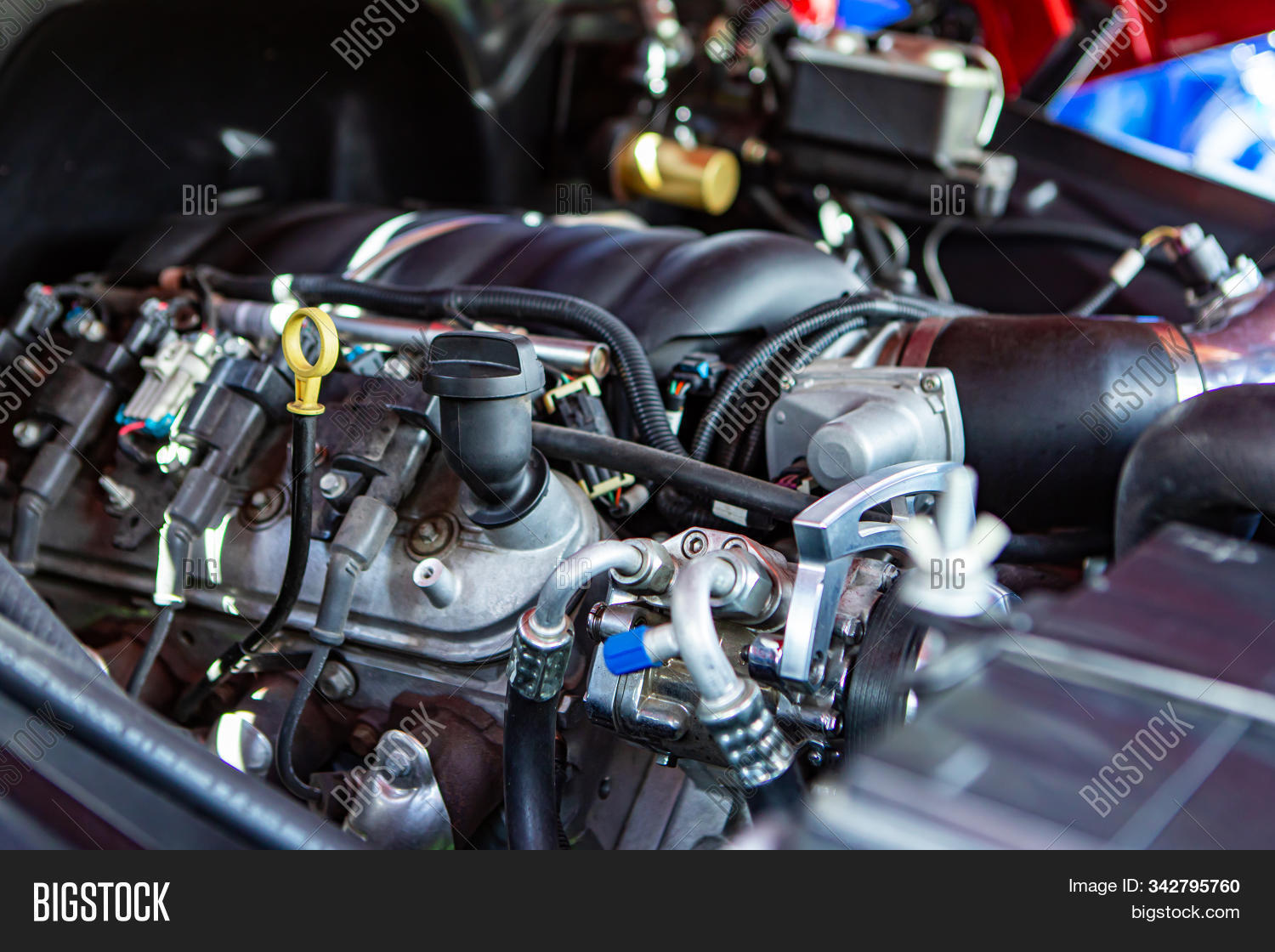 Car Under Hood Close Image & Photo (Free Trial) | Bigstock