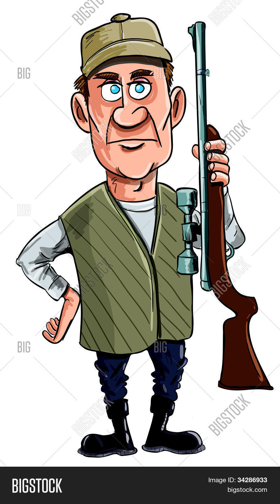 Cartoon Hunter Vector & Photo (Free Trial) | Bigstock