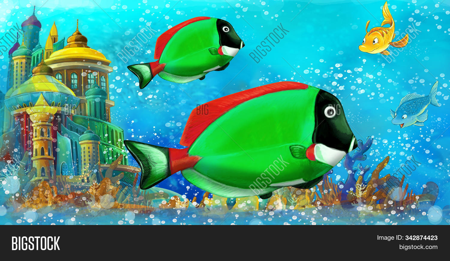 Cartoon Scene Fishes Image & Photo (Free Trial) | Bigstock