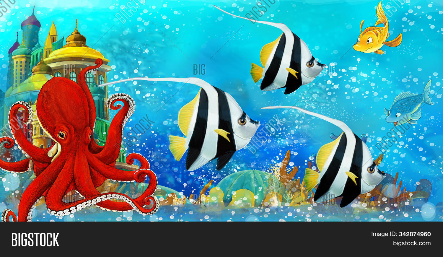 Cartoon Scene Fishes Image & Photo (Free Trial) | Bigstock