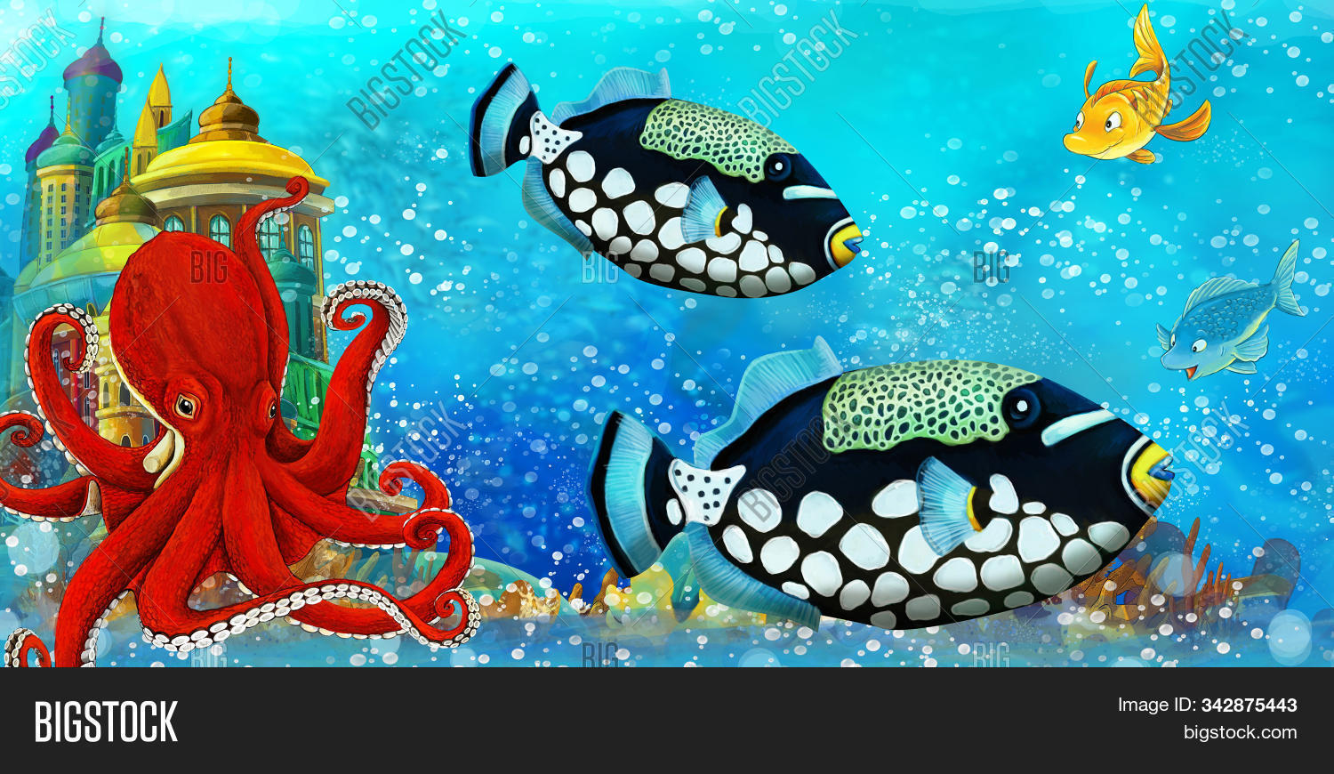 Cartoon Scene Fishes Image & Photo (Free Trial) | Bigstock