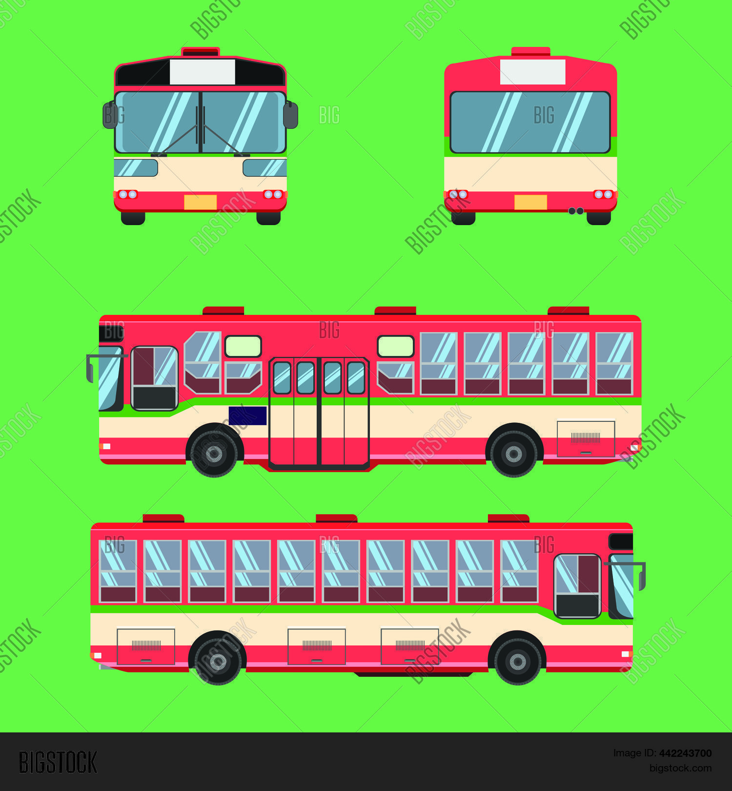 Thai Bus Red Green Vector & Photo (Free Trial) | Bigstock