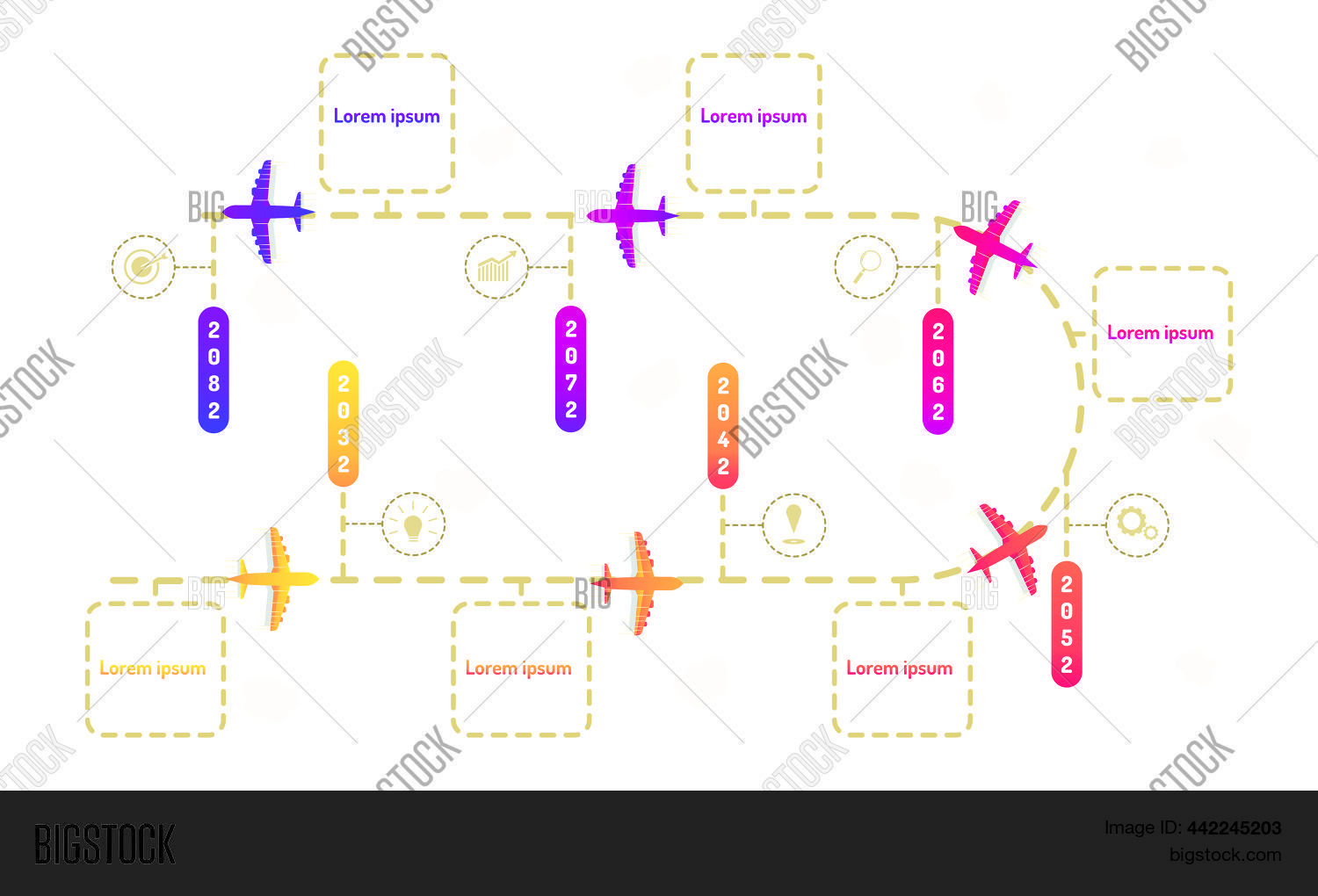Plane Flying Roadmap Vector & Photo (Free Trial) | Bigstock