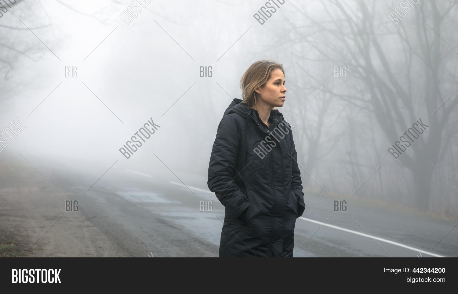 Fog Landscape. Woman Image & Photo (Free Trial) | Bigstock