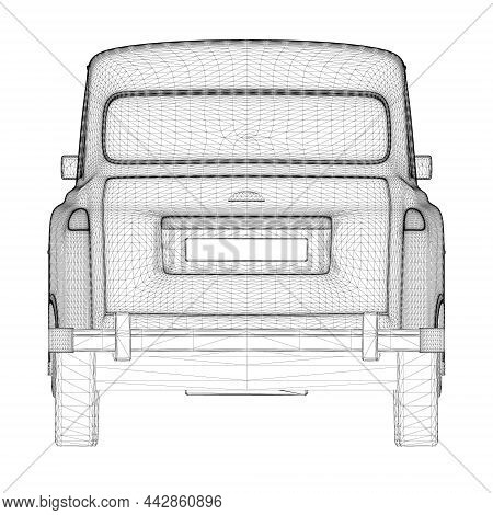 Wireframe Retro Car Vector & Photo (Free Trial) | Bigstock