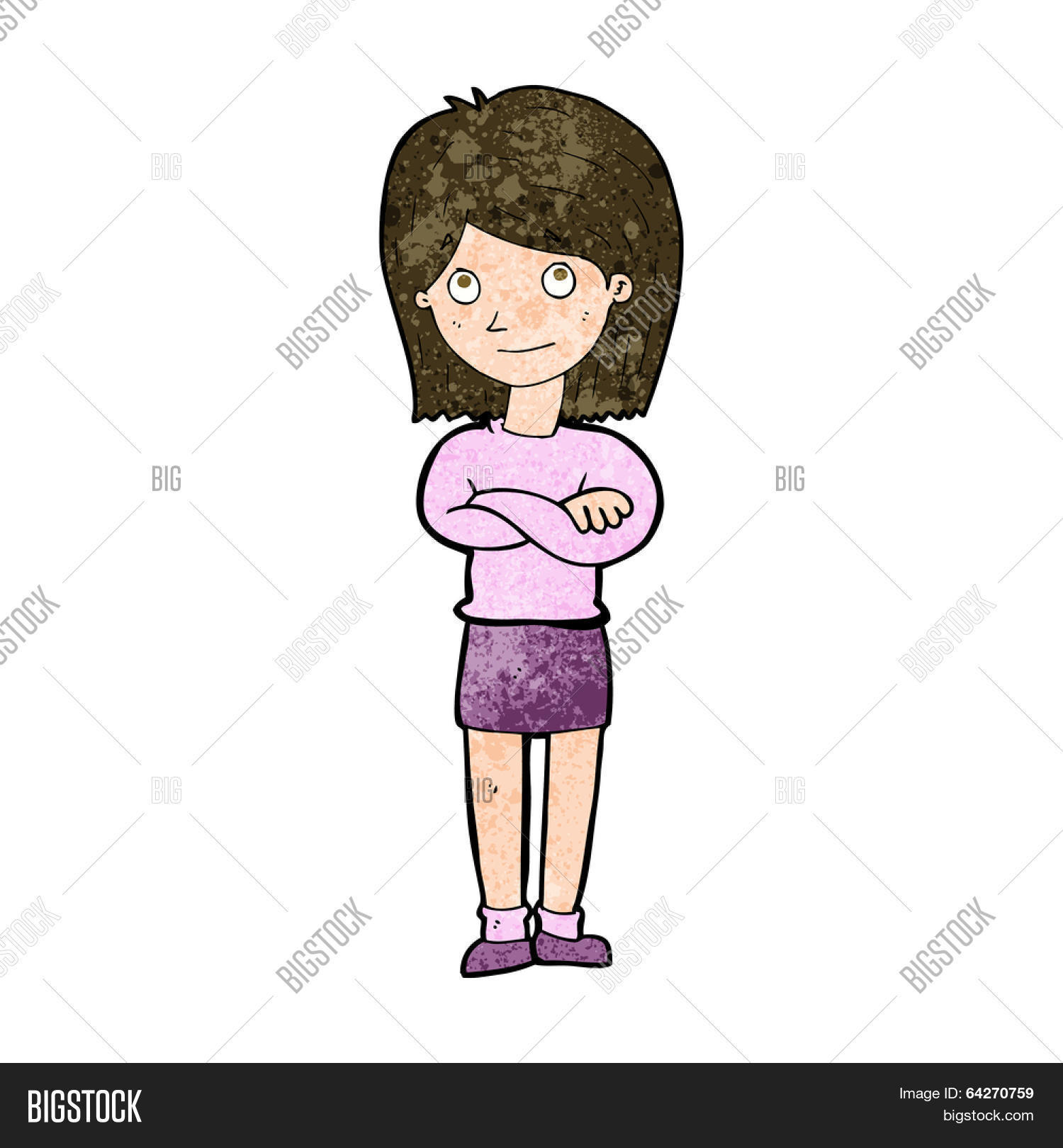 Cartoon Friendly Girl Vector & Photo (Free Trial) | Bigstock
