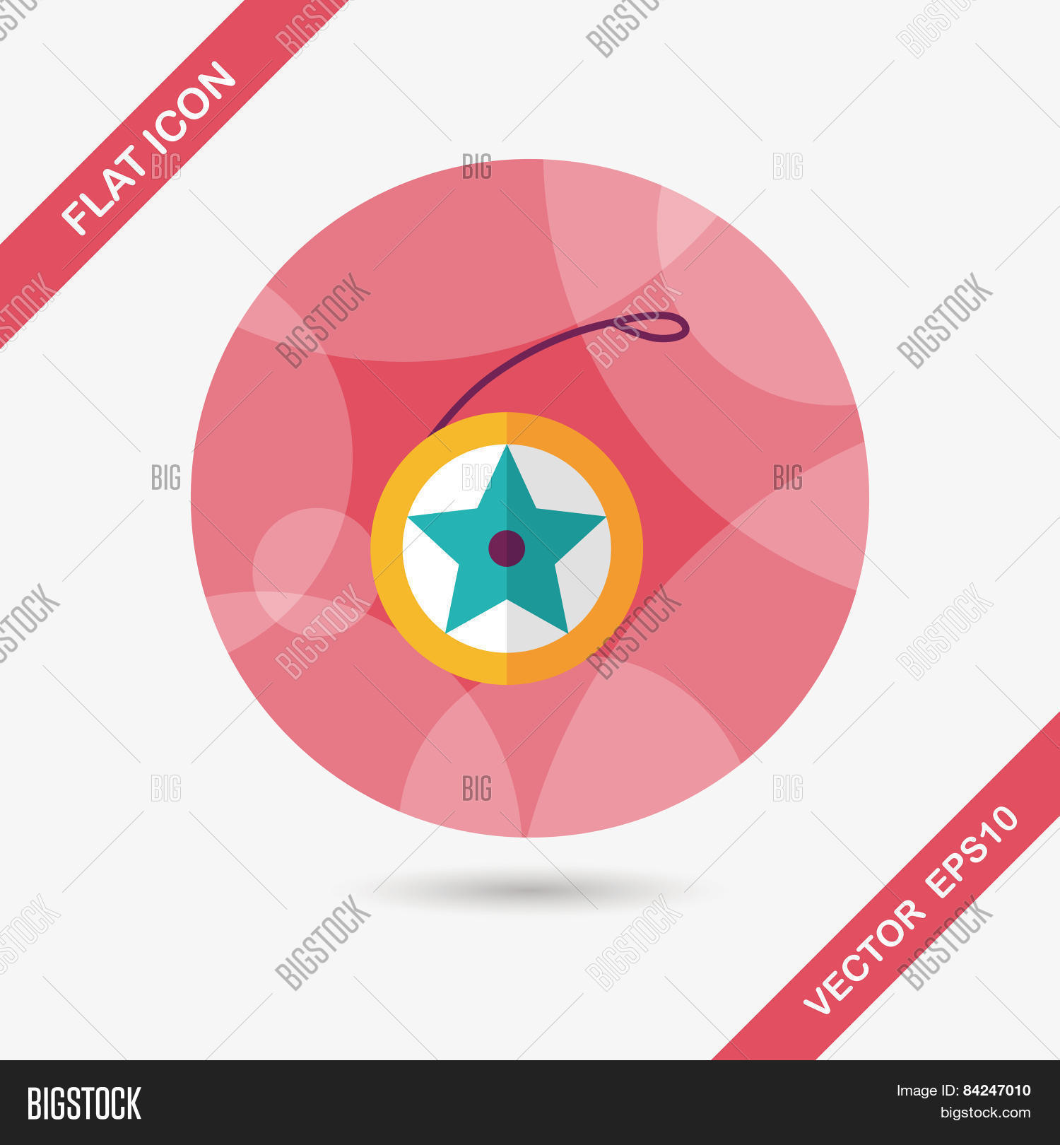 Yo Yo Flat Icon Long Vector & Photo (Free Trial) | Bigstock