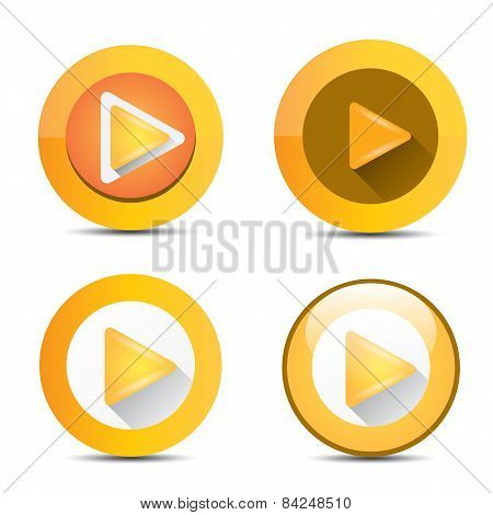 Orange Play Button Vector & Photo (Free Trial) | Bigstock