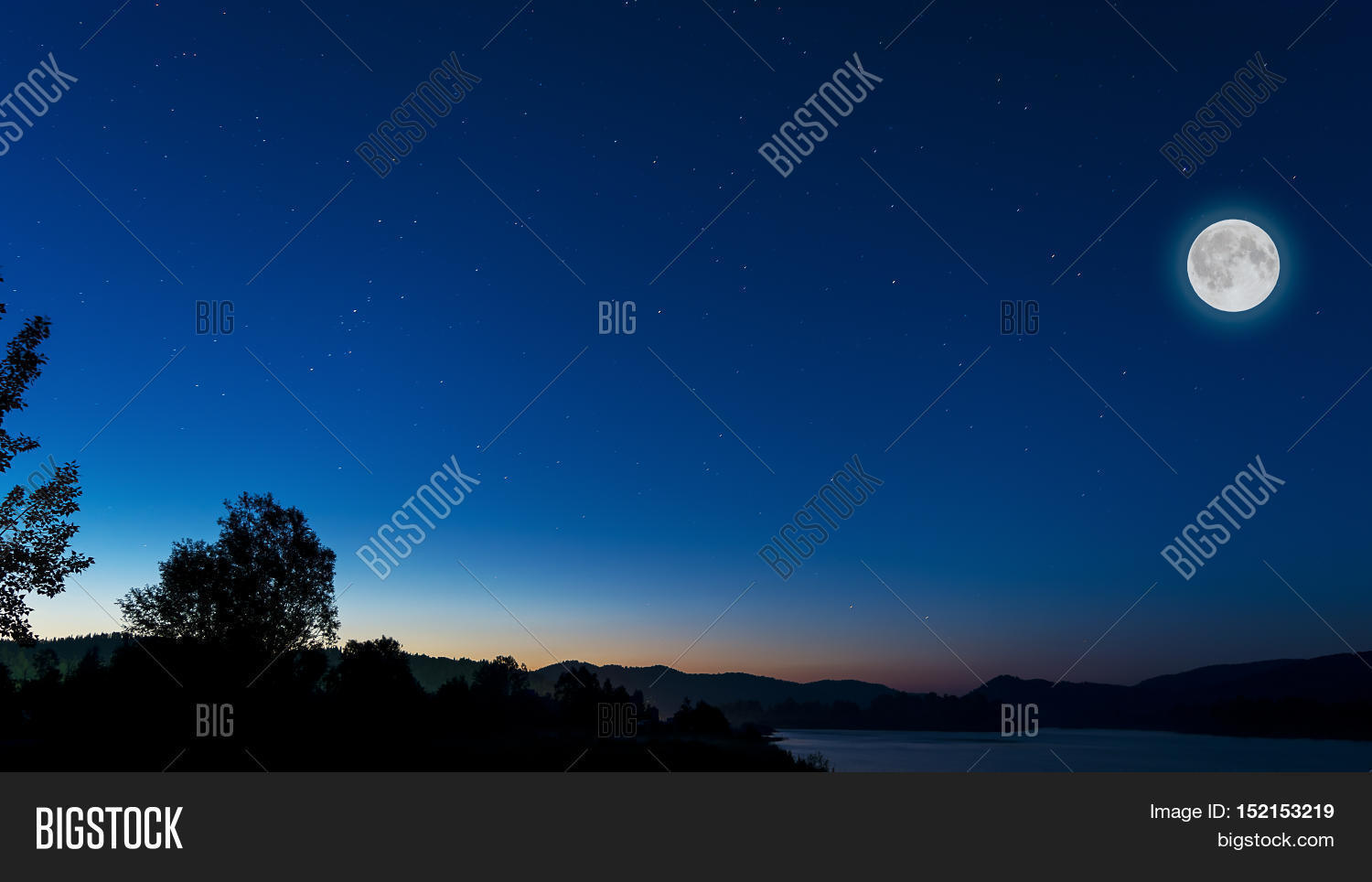 Midnight Sky Full Moon Image & Photo (Free Trial) | Bigstock
