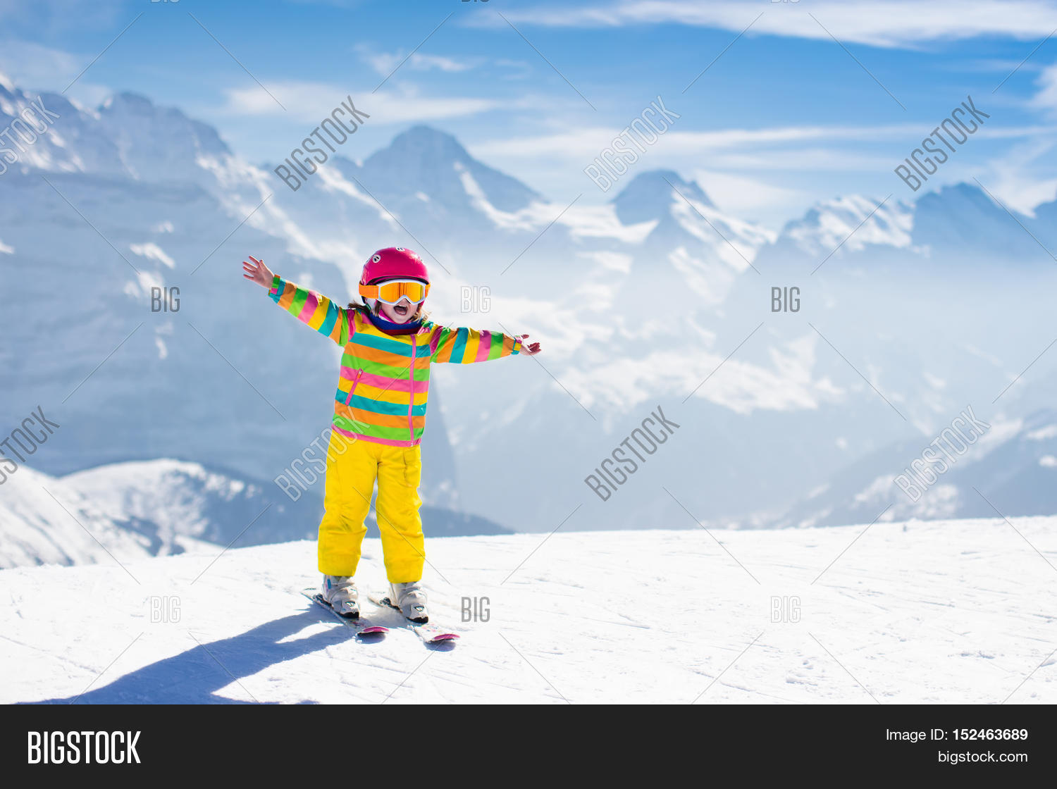 Child Skiing Mountains Image & Photo (Free Trial) | Bigstock