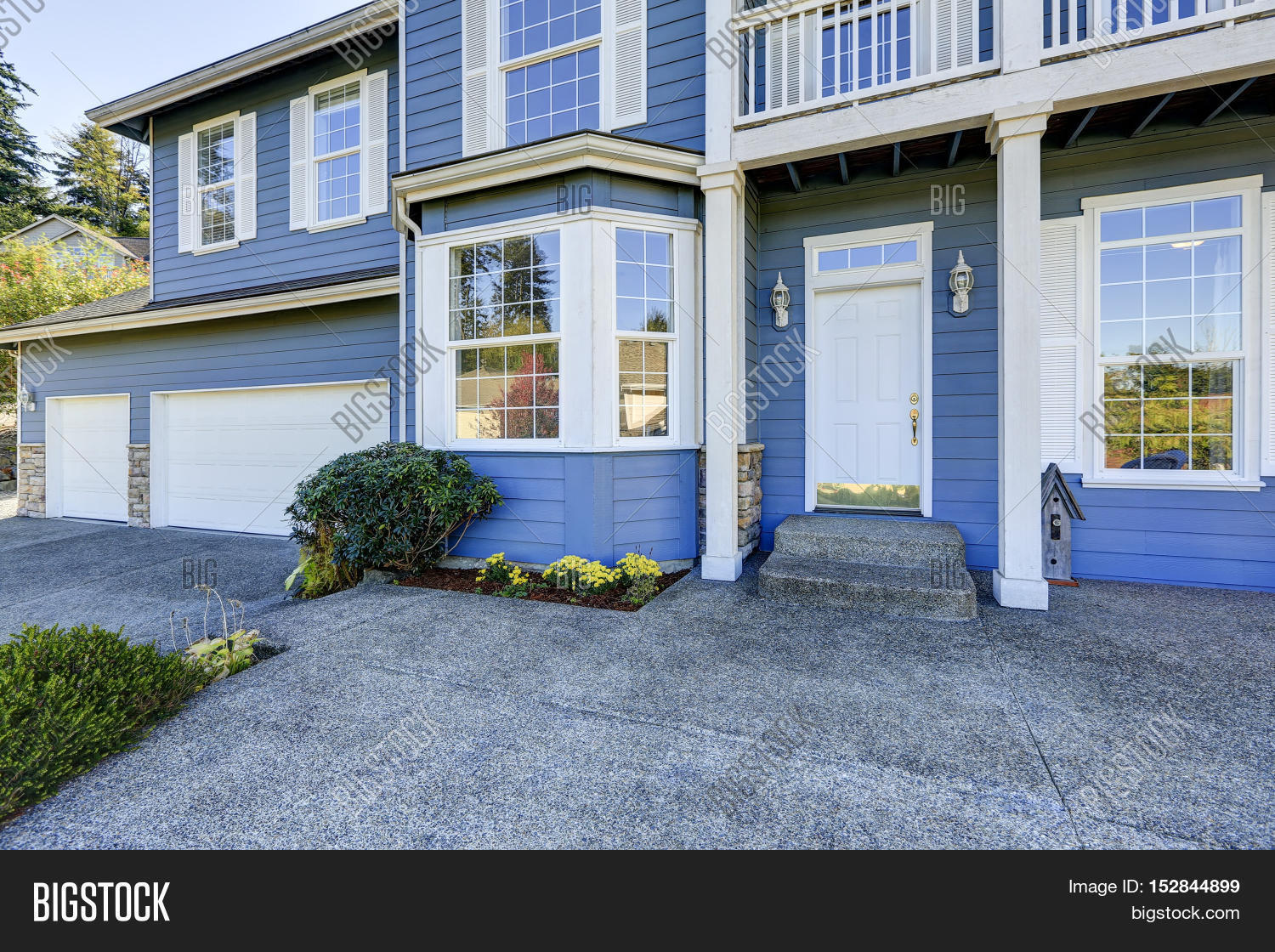 Blue House Exterior. Image & Photo (Free Trial) | Bigstock