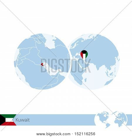 Kuwait On World Globe Vector & Photo (Free Trial) | Bigstock