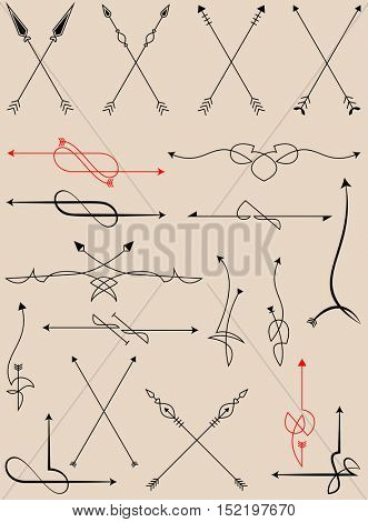 Arrow Set Tattoo Vector & Photo (Free Trial) | Bigstock