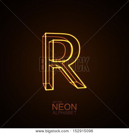 Neon 3D Letter R. Vector & Photo (Free Trial) | Bigstock