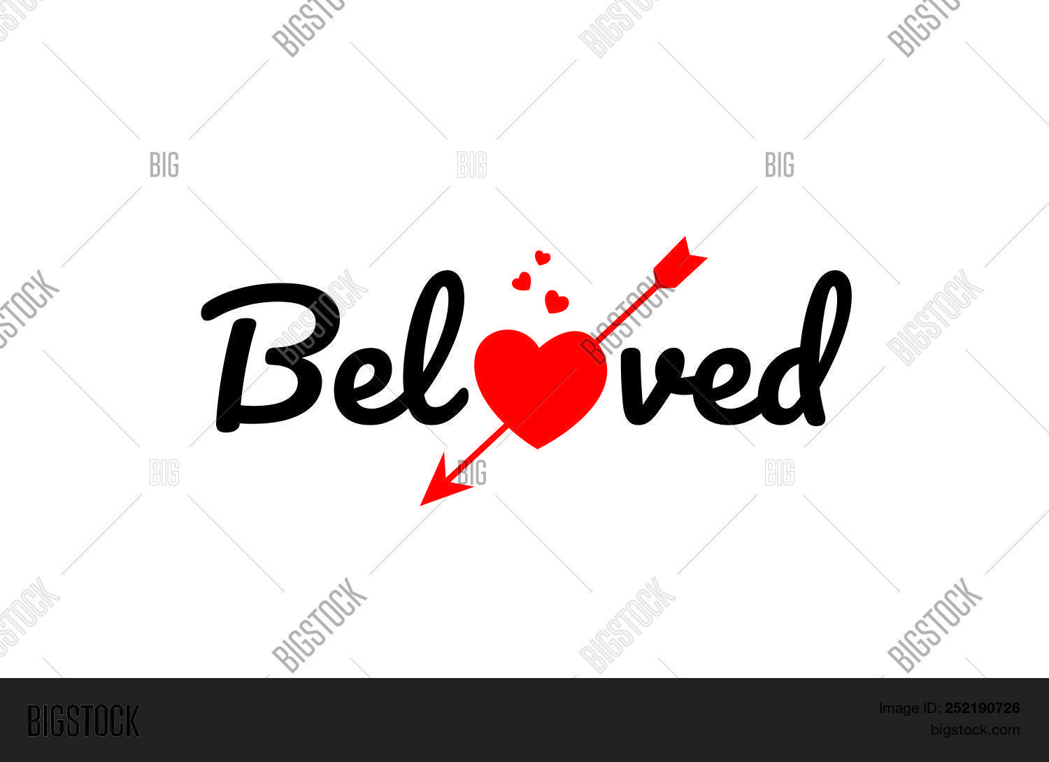 Beloved Word Text Red Vector & Photo (Free Trial) | Bigstock