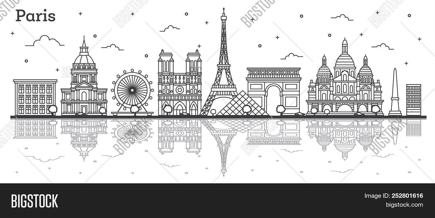 Outline Paris France Image & Photo (Free Trial) | Bigstock