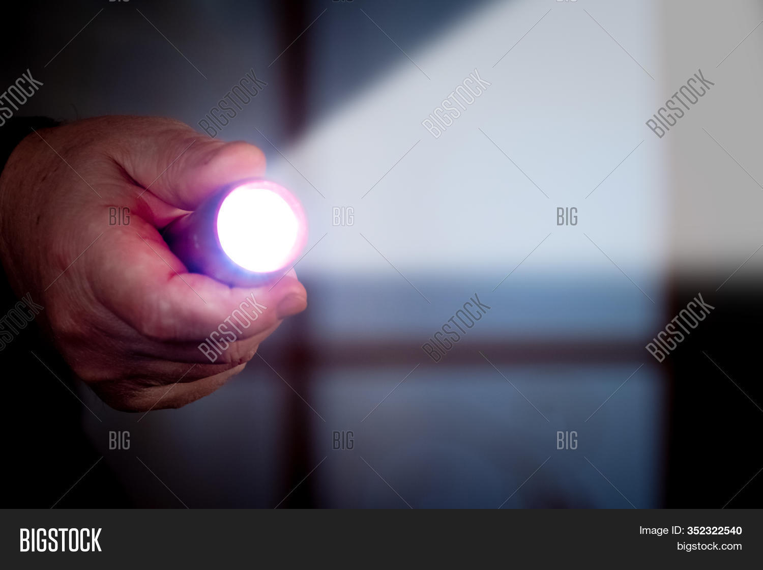Man Holds Flashlight Image & Photo (Free Trial) | Bigstock