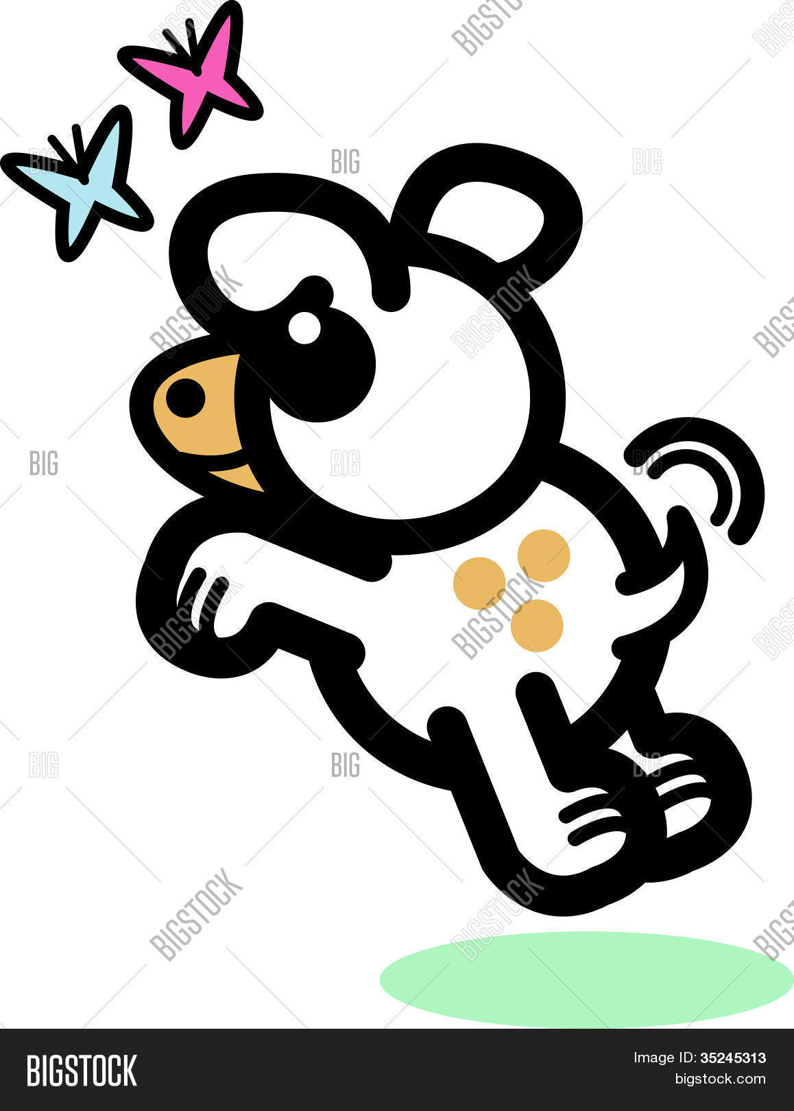 Dog Clip Art Chasing Vector & Photo (Free Trial) | Bigstock