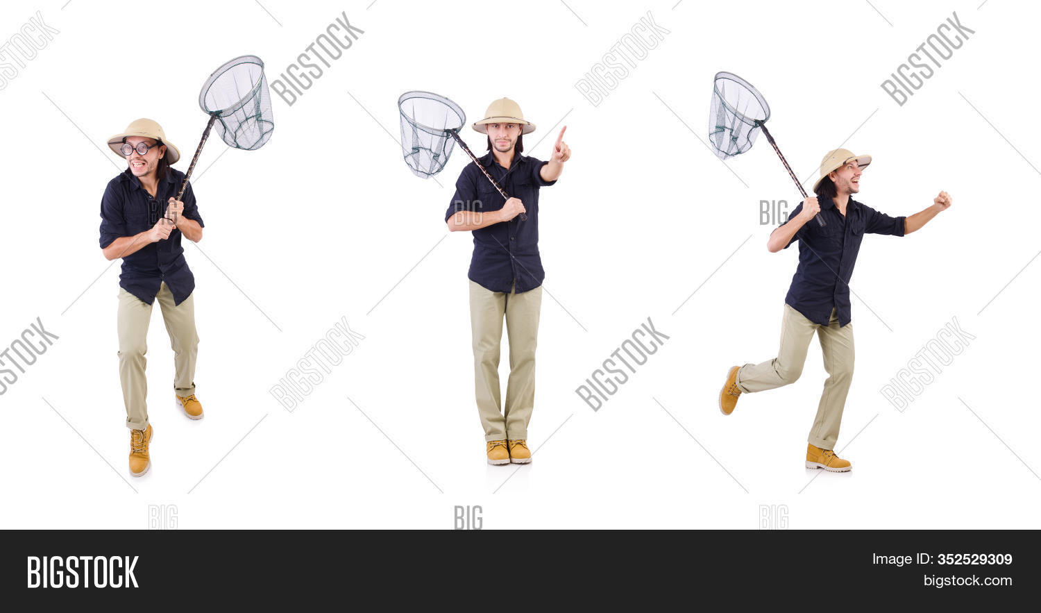 Funny Guy Catching Net Image & Photo (Free Trial) | Bigstock