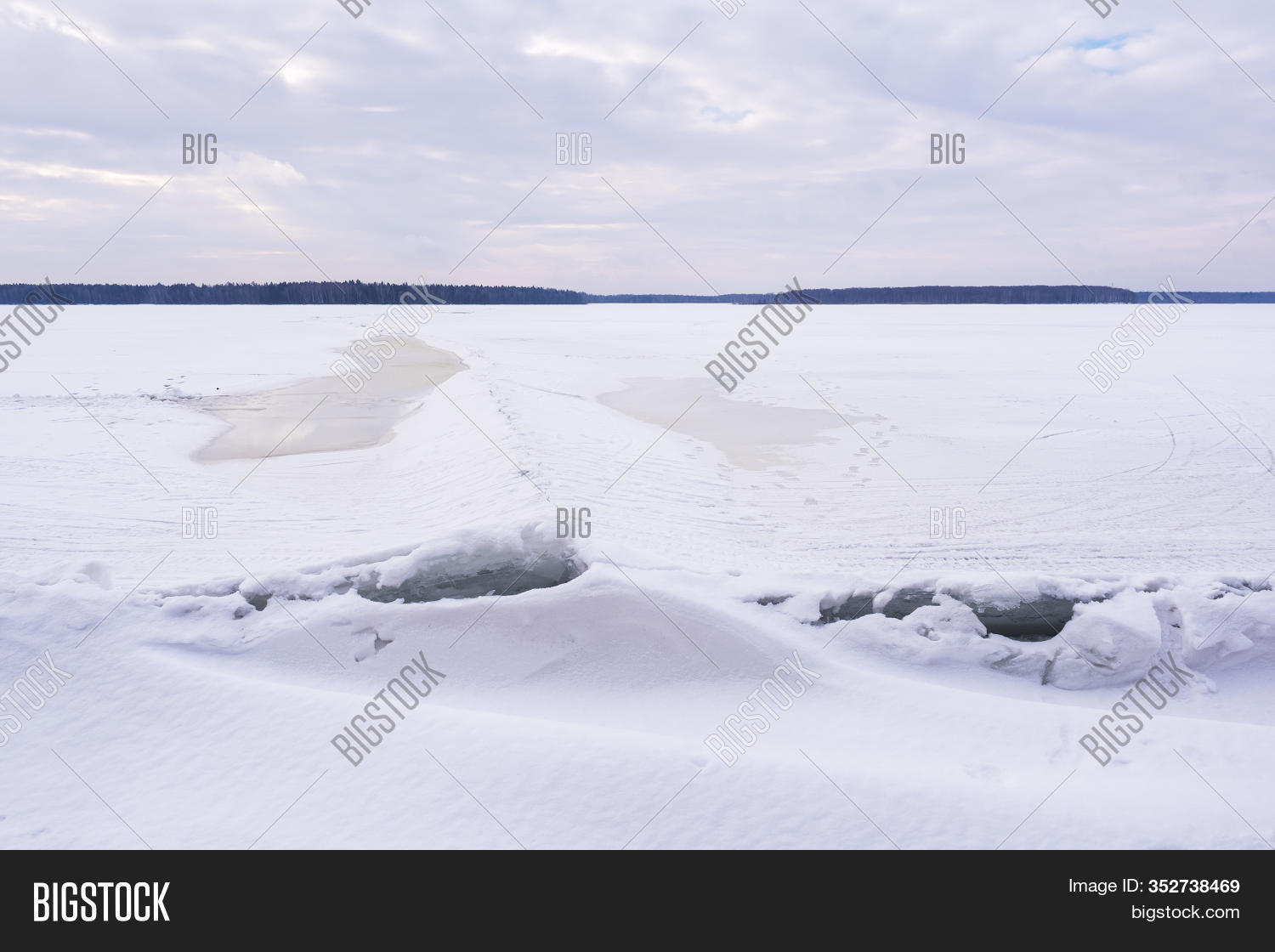 Landscape Frozen Lake Image & Photo (Free Trial) | Bigstock