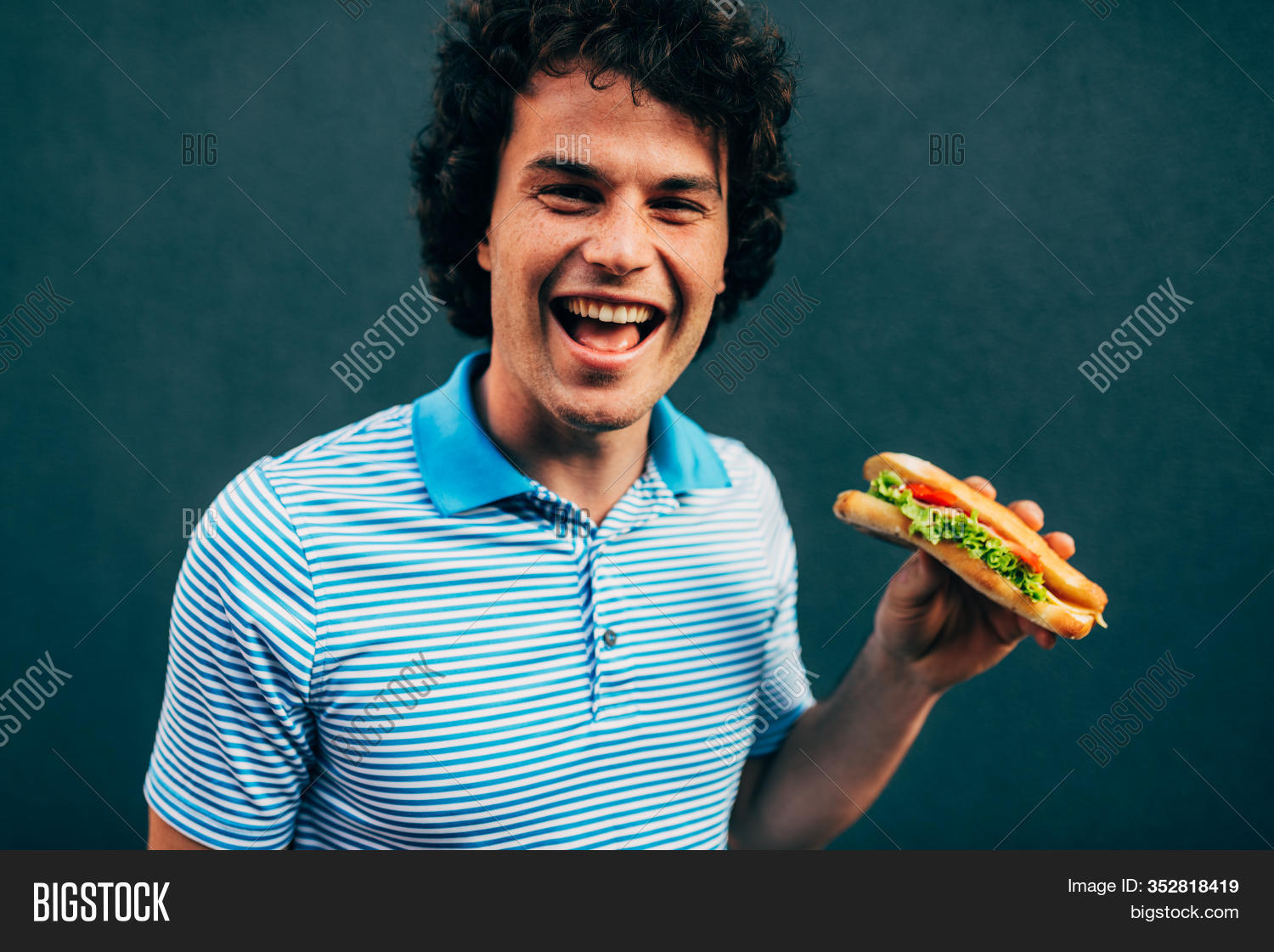Happy Young Man Eating Image & Photo (Free Trial) | Bigstock