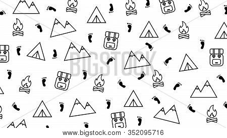 Outdoor Camping Seamless Pattern. You Can Use It In A Group As ...