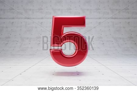 Red Number 5. Metallic Image & Photo (Free Trial) | Bigstock