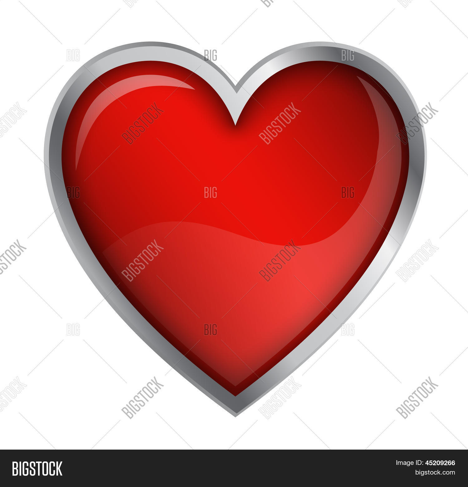 Red Heart Badge On Vector & Photo (Free Trial) | Bigstock