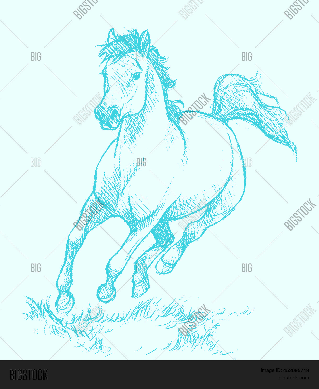 Sketch Running Horse Vector & Photo (Free Trial) | Bigstock