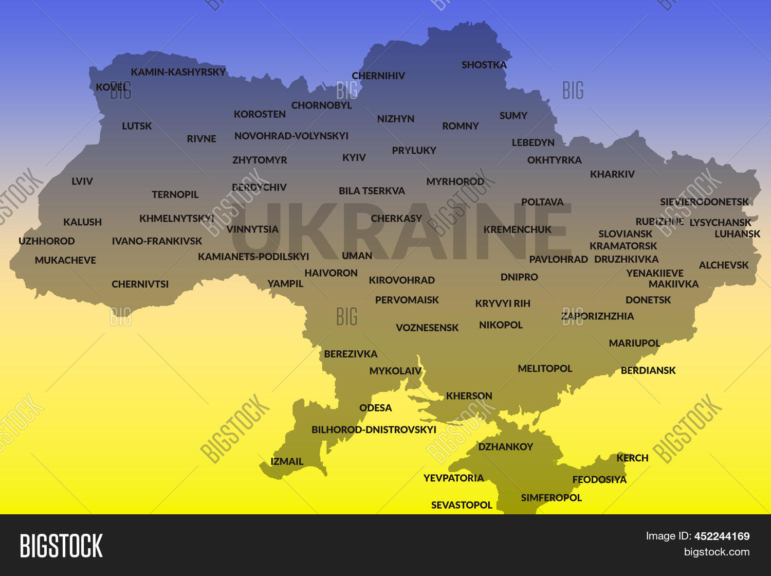 Map Ukraine Grey Color Image & Photo (Free Trial) | Bigstock
