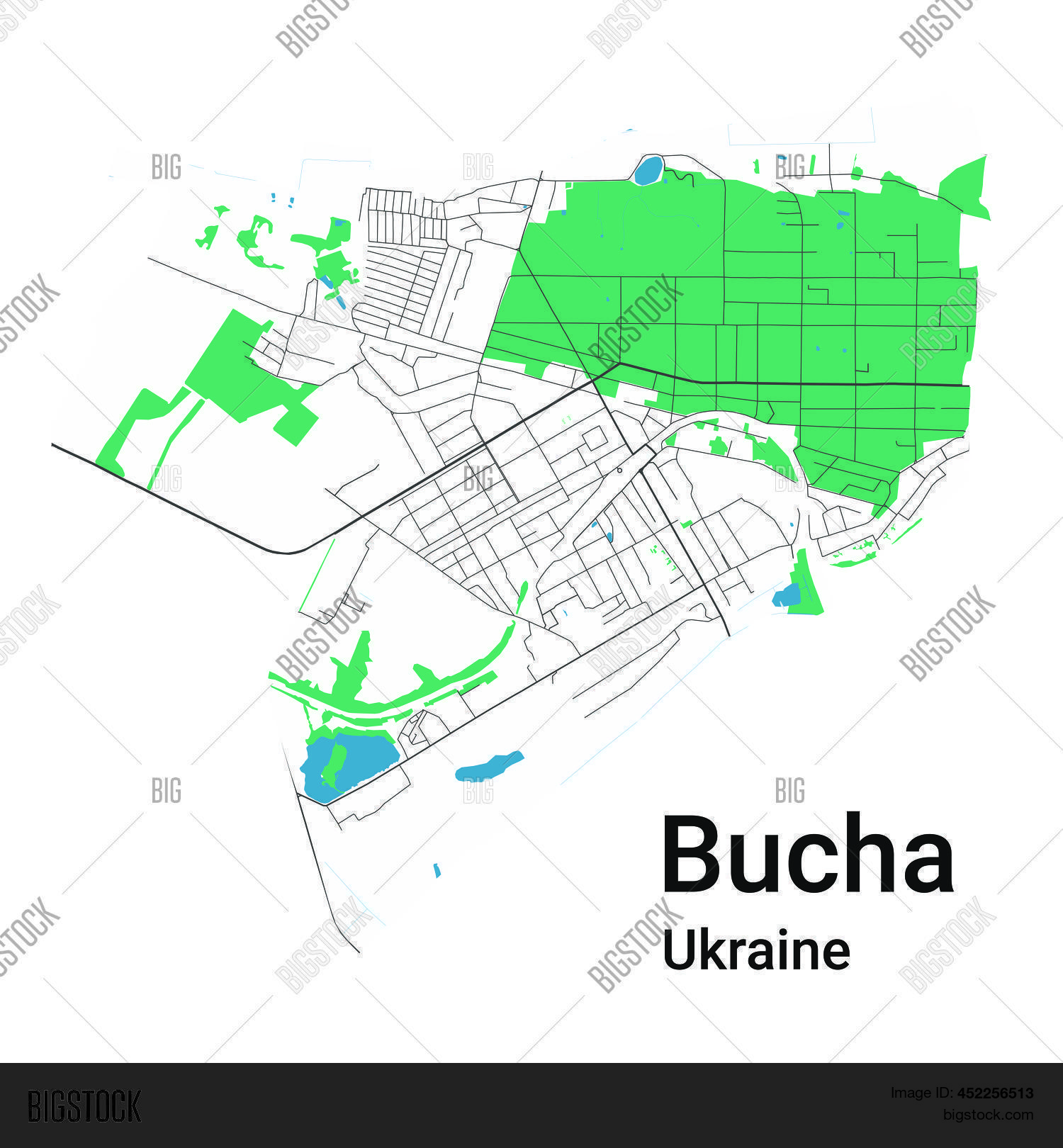 Bucha Vector Map. Vector & Photo (Free Trial) | Bigstock