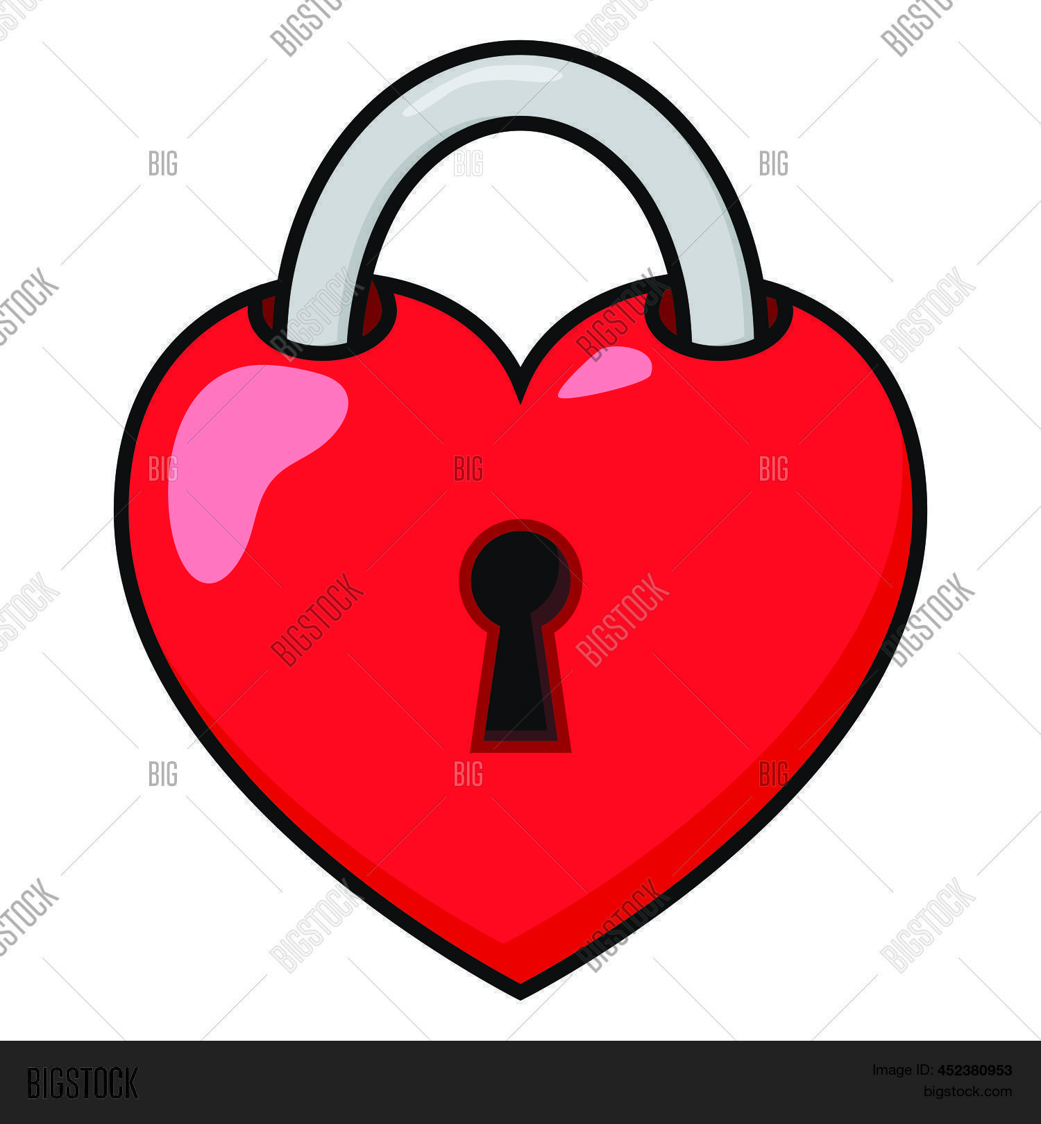 Heart Shape Lock Icon Vector & Photo (Free Trial) | Bigstock