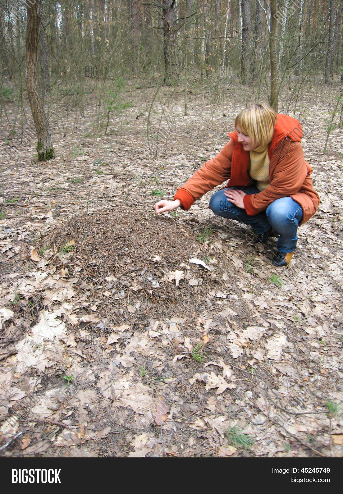 Girl Sitting Ant Hill Image & Photo (Free Trial) | Bigstock