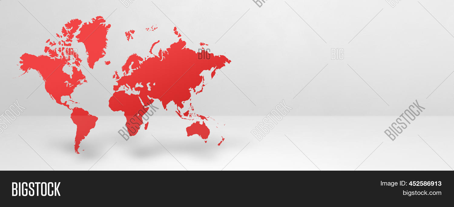 Red World Map Isolated Image & Photo (Free Trial) | Bigstock