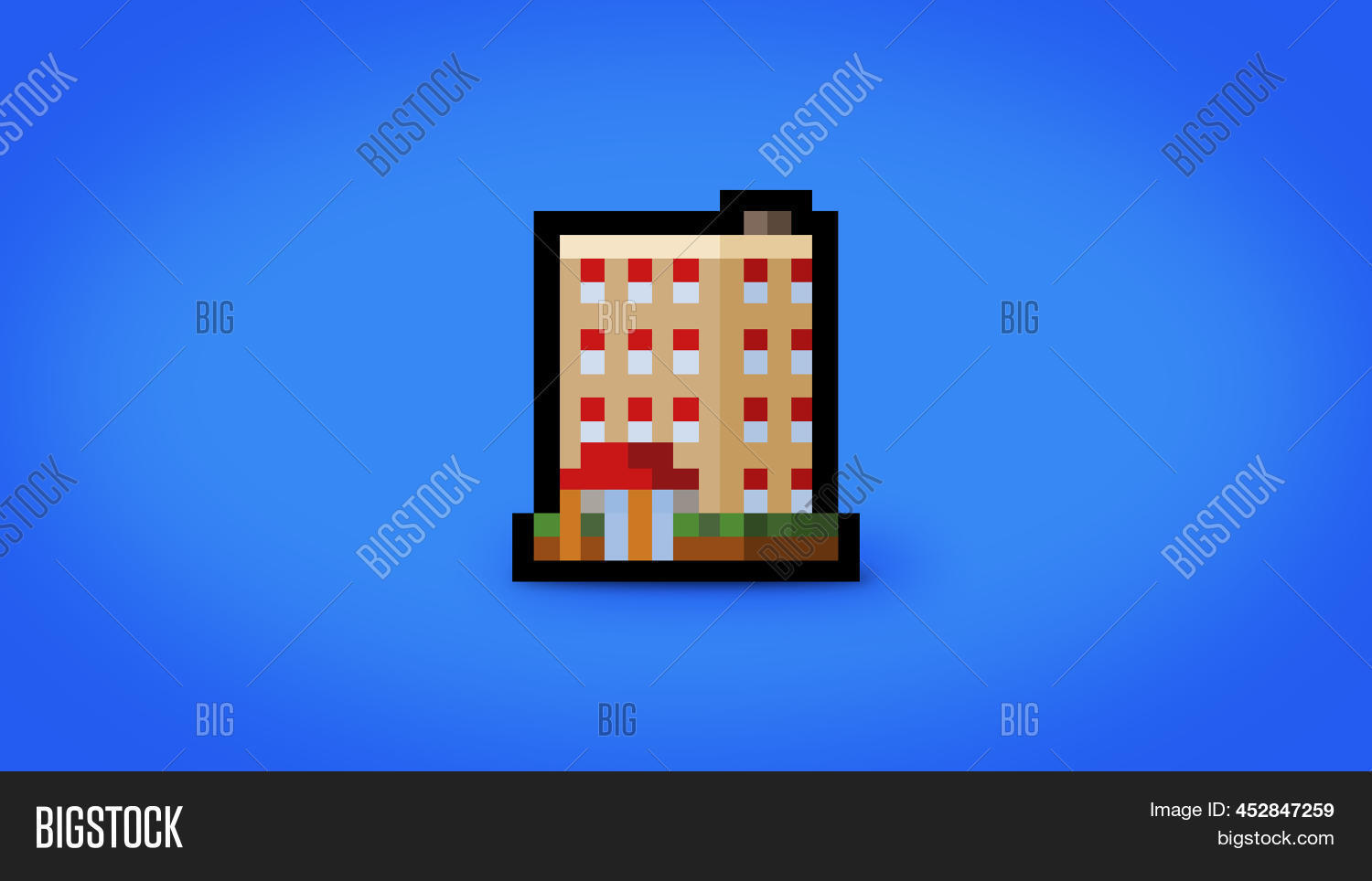 Pixel Hotel Building Image & Photo (Free Trial) | Bigstock