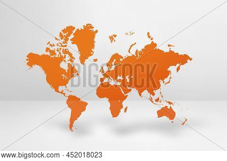 Orange World Map Image & Photo (Free Trial) | Bigstock