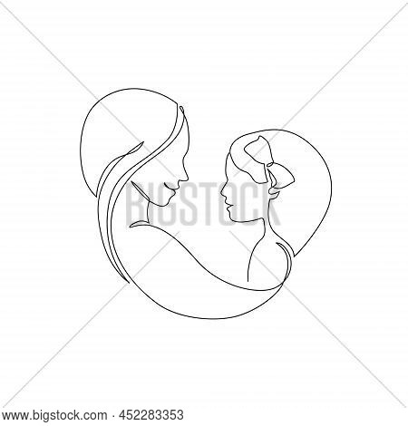 Mommy Little Kid Line Vector & Photo (Free Trial) | Bigstock