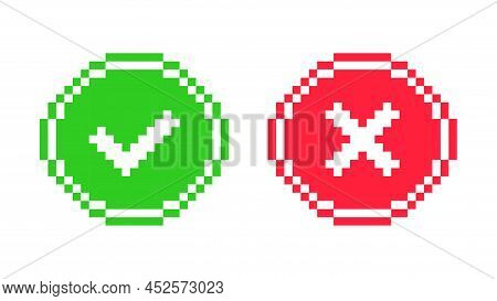 Pixel Check Mark Vector & Photo (Free Trial) | Bigstock