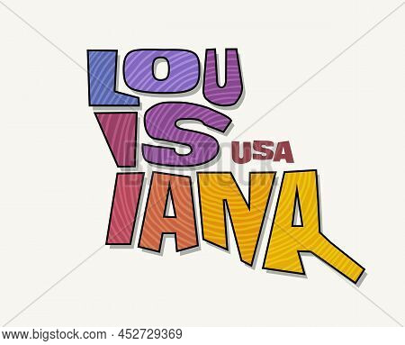 State Louisiana Name Vector & Photo (Free Trial) | Bigstock