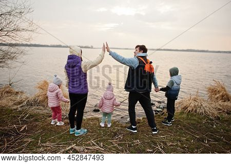 Back Family Three Kids Image & Photo (Free Trial) | Bigstock