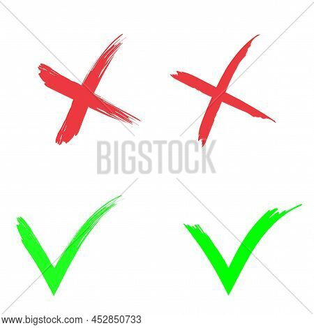 Ticks Crosses Doodle Vector & Photo (Free Trial) | Bigstock