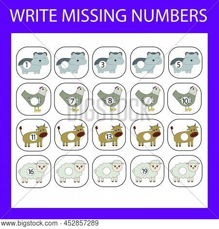 Write Missing Numbers Vector & Photo (Free Trial) | Bigstock